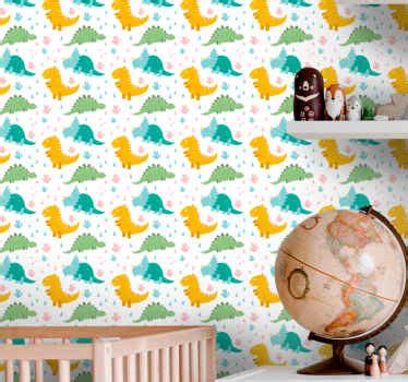 Tapety Dinozaury Kolorowe I Nowoczesne Wzory TenStickers