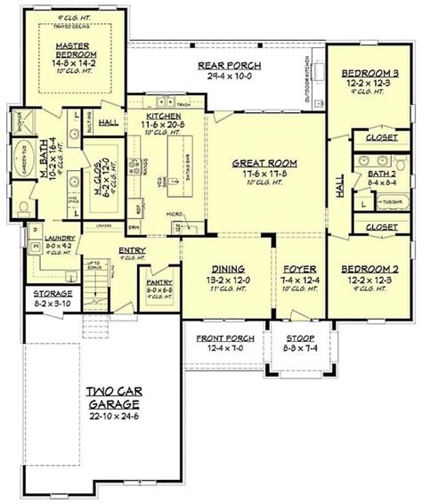 Farmhouse Home 3 Bedrms 2 Baths 2165 Sq Ft Plan 142 1208