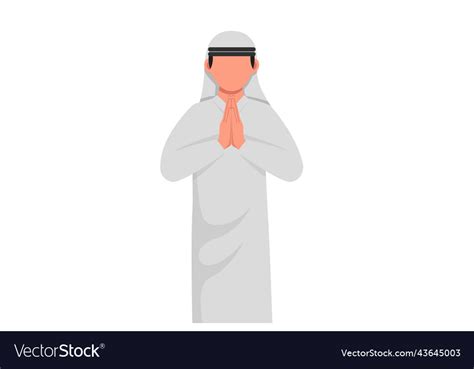 Business Flat Cartoon Style Drawing Arabian Vector Image