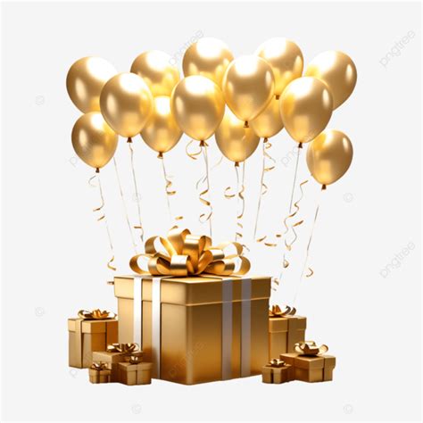 Globos Dorados De Feliz Cumpleaños 3d PNG dibujos Feliz Cumpleaños 3d