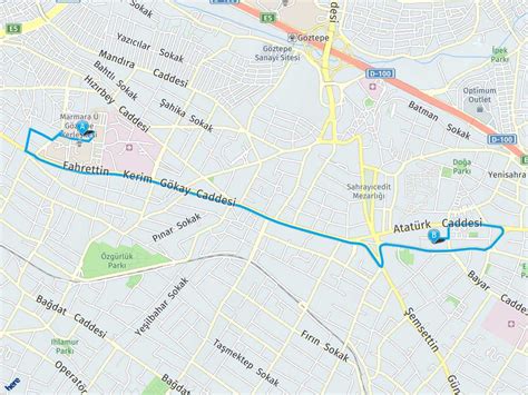 Marmara Üniversitesi Göztepe Kampüsü Kadıköy Belediye arası mesafe