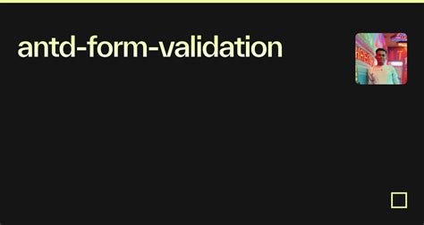 antd form validation codesandbox