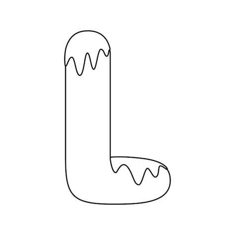 Dibujo para colorear con la letra L para niños Vector Premium
