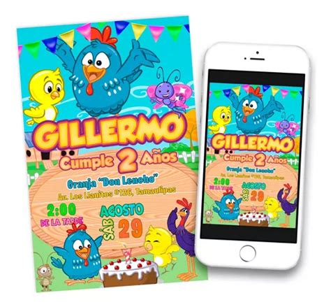Invitación Digital Gallina Pintadita 02 Granja Imprimible Meses sin