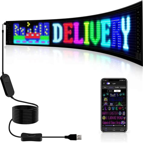 LED Matrix Panel Rolling Advertising LED Signage USB 5V Bluetooth App