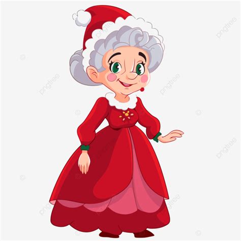 Cartoon Mrs Claus Clipart Santa Lady Cartoon Character Free Vector