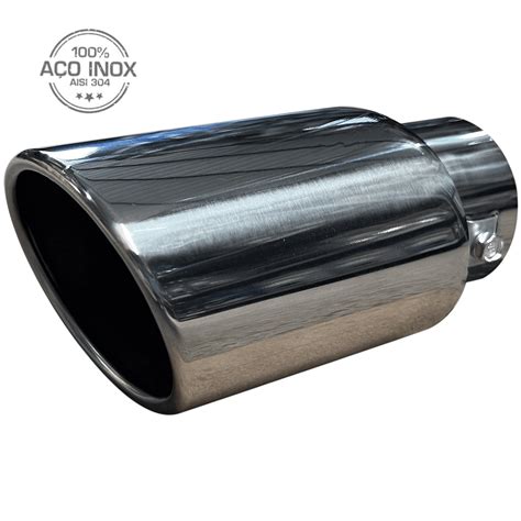 Ponteira Inox Reta Escapamento Universal Chanfrada Virolada