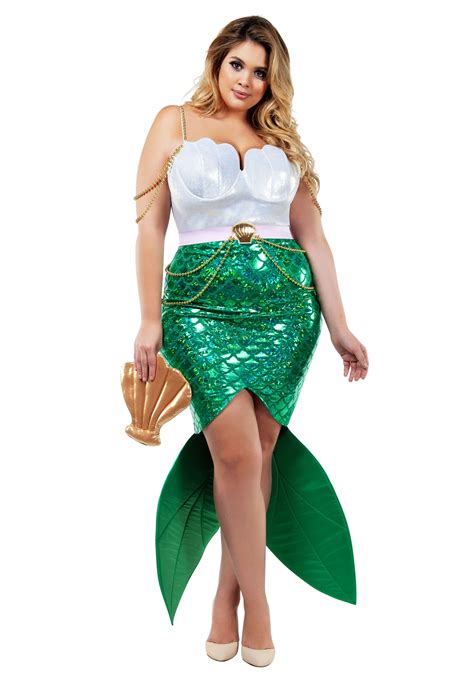Womens Plus Size Alluring Sea Siren Mermaid Costume Sexy Mermaid Costume
