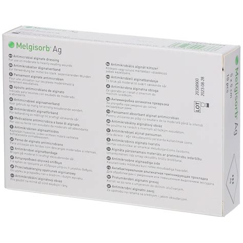 Antimikrobieller Verband Auf Melgisorb Ag Alginat Basis 5 Cm X 5 Cm 10