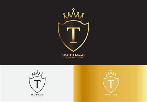 Letter T Gold Luxury Crown Logo Concept 4243249 Vector Art At Vecteezy