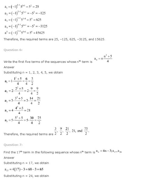 sequences and series class 11 mathematics ncert solutions