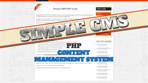 easy to use simple cms content management system php wordpress alternative youtube