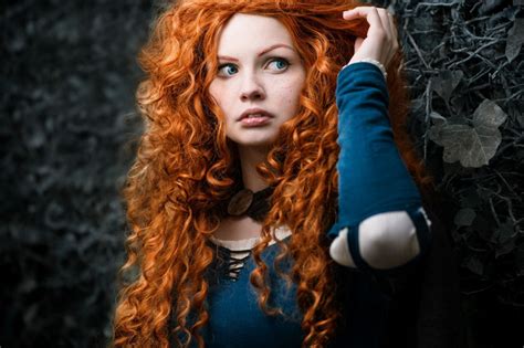 Wallpaper Women Redhead Cosplay Model Portrait Long Hair Blue Eyes Selective Coloring