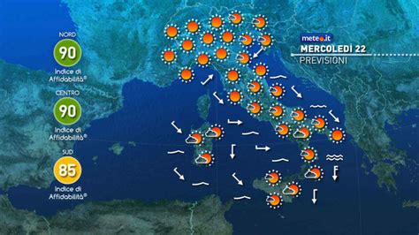 Meteo mercoledì 22 alta pressione sull Italia e clima mite METEO IT