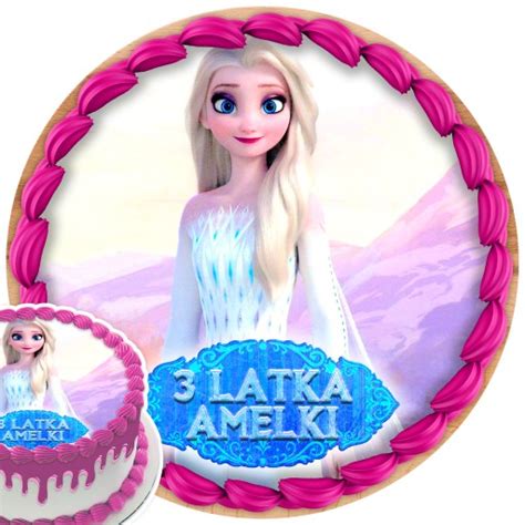 Obrazek Op Atek Na Tort Kraina Lodu Frozen Elsa Anna Wydruk Z Napisem
