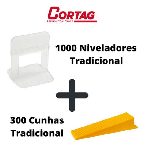 1000 Espaçador Nivelador 300 Cunha Porcelanato Piso Cortag