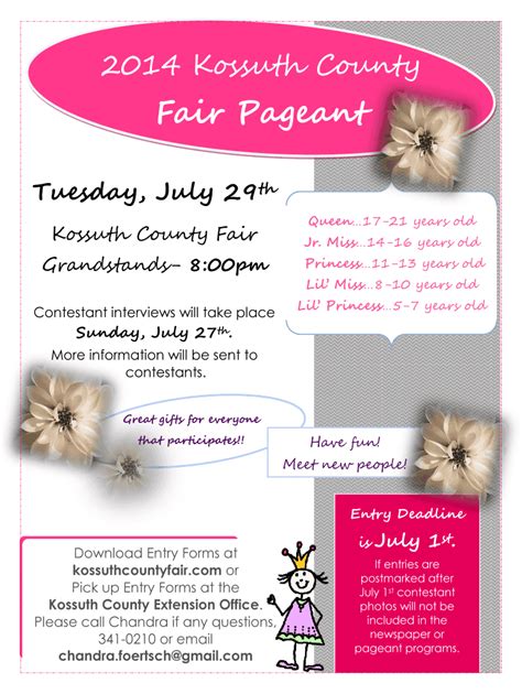 Fillable Online Fair Pageant Bkossuthcountyfairbbcomb Fax Email Print