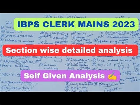 Ibps Clerk Mains Self Given Analysis Youtube