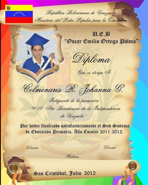 Modelos De Diplomas De 6to Grado Diploma Graduaci 243 N Diplomas Sexto