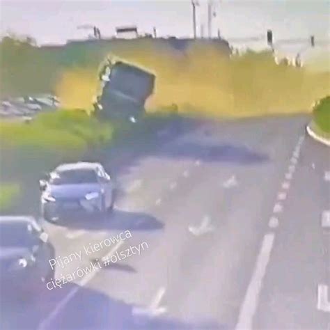 Pijany kierowca ciężarówki olsztyn wypadek drunkdriver crash truck