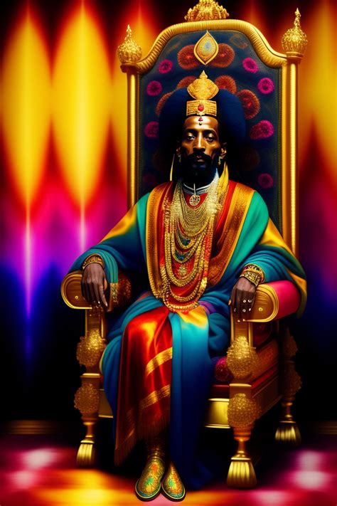 Lexica Haile Selassie Sitting On Golden Throne Psychadelic Vibrant