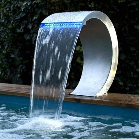 Silver Stainless Steel Rectangular Garden Pool Fountain Garden Pool