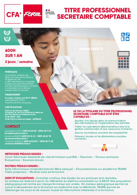TP SECRÉTAIRE COMPTABLE CFA FORE