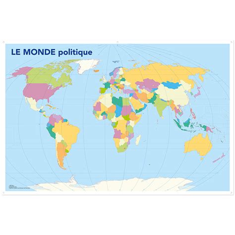 Carte Muette Monde Physique Politique Bouchut Papeterie