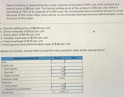 solved helix company is approached by a new customer to