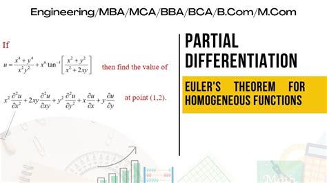 euler s theorem for homogeneous functions solved example youtube