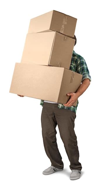 Premium Photo Man Carrying Boxes