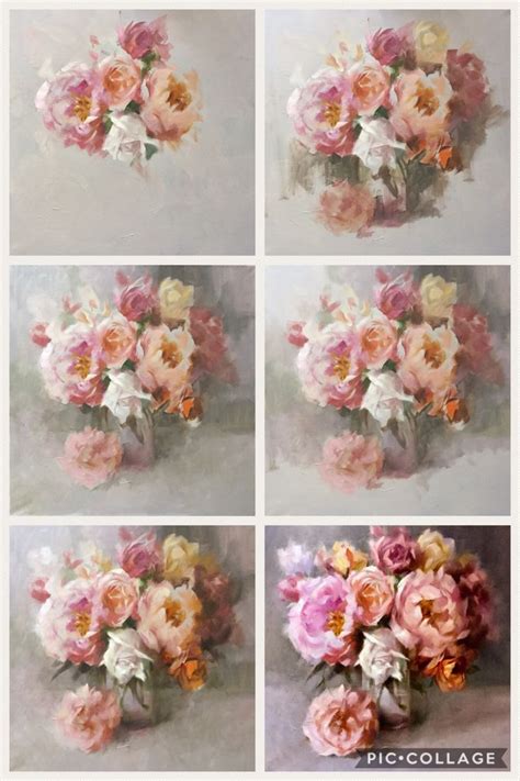 Evolution Oil On Canvas Trevor Waugh Flower Painting Floral Wreath