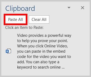 How To Use The Clipboard In Microsoft Word