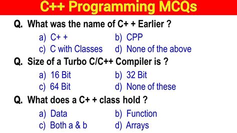 c mcq c mcq questions and answers youtube