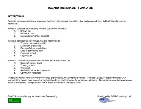 Hazard Vulnerability Analysis 12 Examples Format Pdf