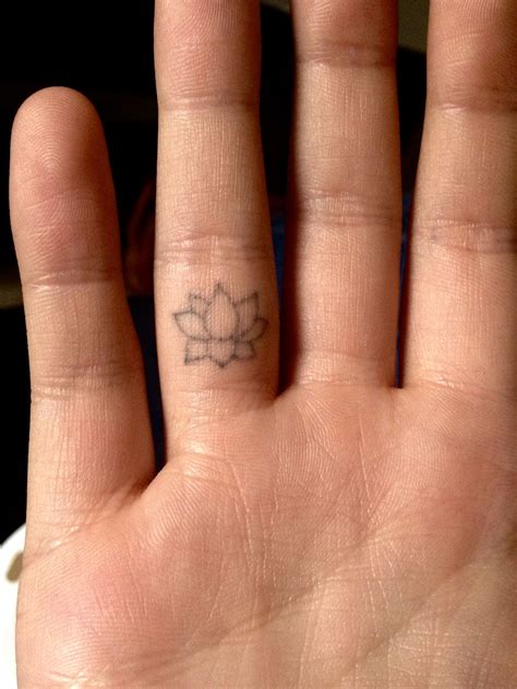 Small Simple Lotus Flower Finger Tattoo White Finger Tattoos Inside