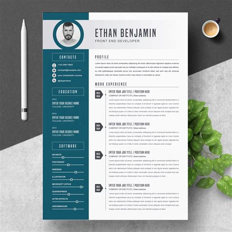 Professional Resume CV Template 8 Design Cuts