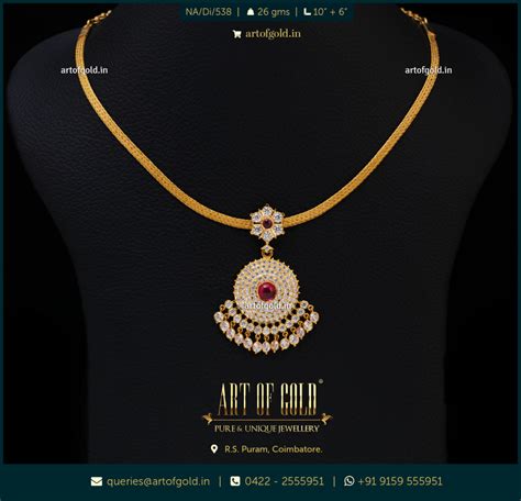 CZ Pendant Addigai Art Of Gold Jewellery Coimbatore