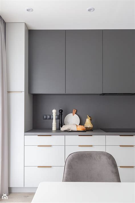 Realizacja Projektu Szara Elegancja Kuchnia Styl Minimalistyczny