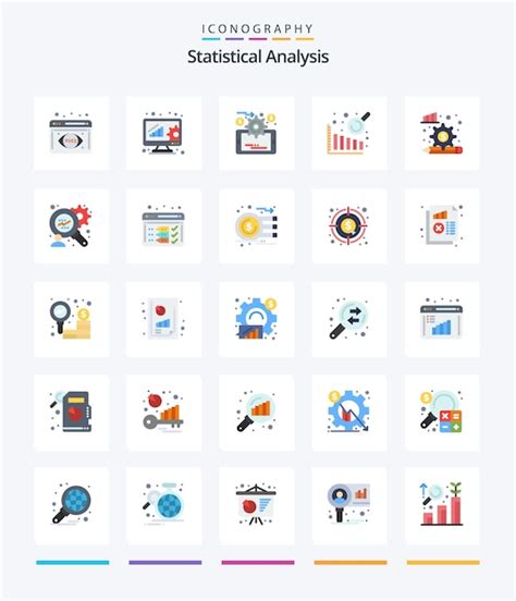 Free Vector Creative Statistical Analysis 25 Flat Icon Pack Such As