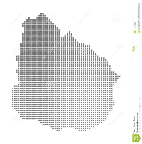 Uruguay Vector Map Isolated On White Background High Detailed Black