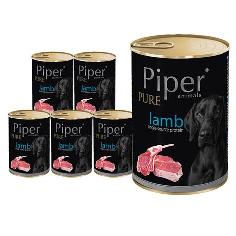Mokra karma dla psa alergika Piper Pure z jagnięciną zestaw 12 x 400 g
