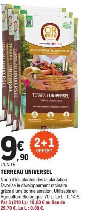 Promo Terreau Universel Chez E Leclerc Brico Icatalogue Fr