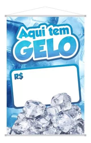 Banner Aqui Tem Gelo Estabelecimento Bar Mercearia X Cm