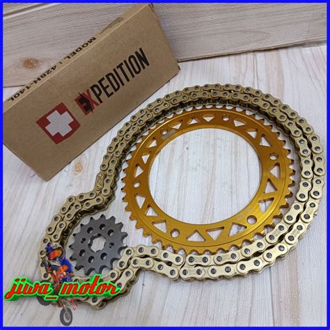 齒輪組 428 CRF 150l PROTAPER plus 鏈條 EXPEDITION 金色 428H Supermo 蝦皮購物
