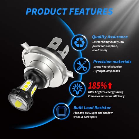 X H Hb Super White Led Headlight Bulb Conversion Kit High Low