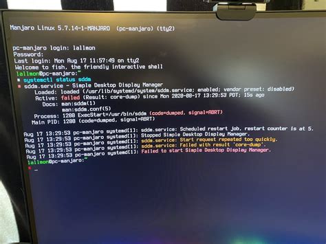 Failed To Start Simple Desktop Display Manager Support Manjaro