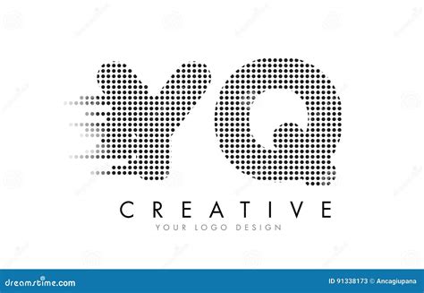 YQ Y Q Letter Logo With Black Dots And Trails Stock Vector