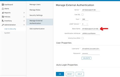 DPA LDAP Login Error Occurred While Testing User Authentication Javax