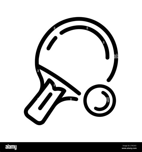 Tennis Racket Icon Line Art Of A Table Tennis Racket And Ball Vector